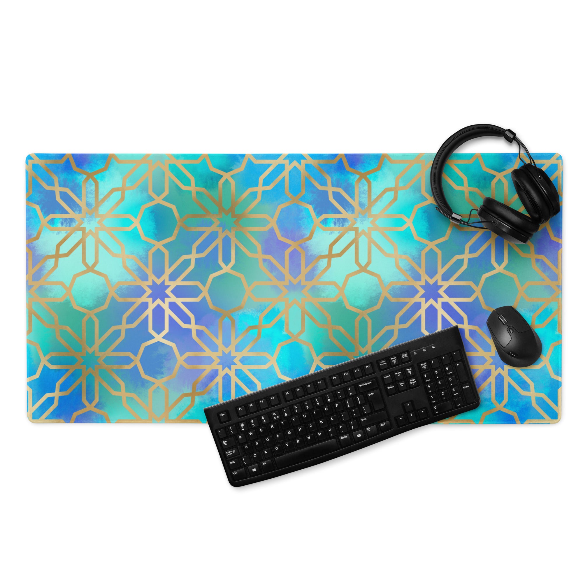 Gaming mouse pad - Arabian Geometry in Red Sea Watercolors – The Shamal