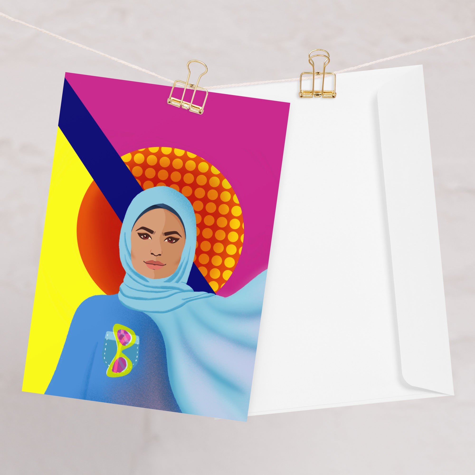 Hijabi Pop Art Collection - Greeting card - La Vie en Rose – The Shamal