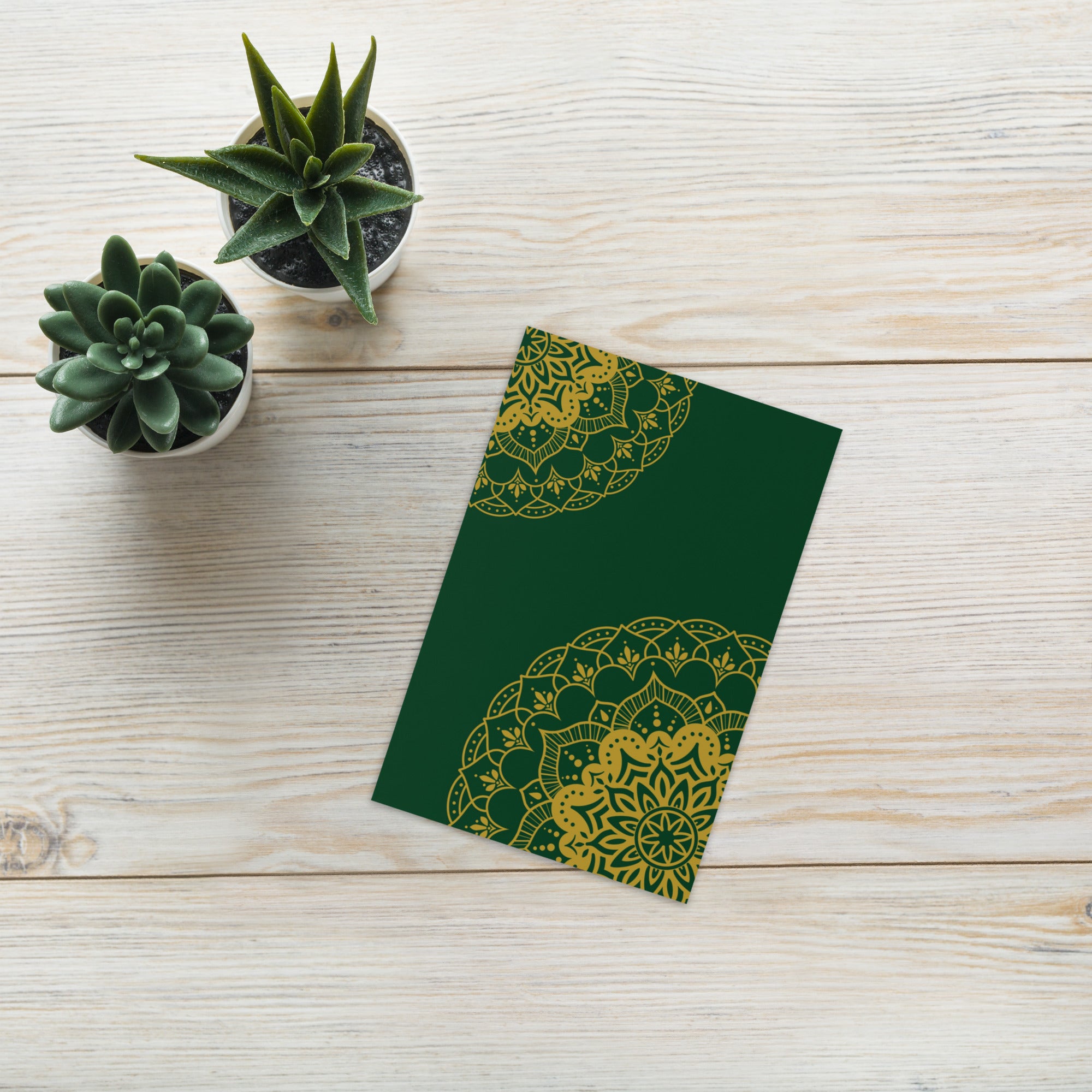 Greeting Card - Mandala in Green and Gold – The Shamal